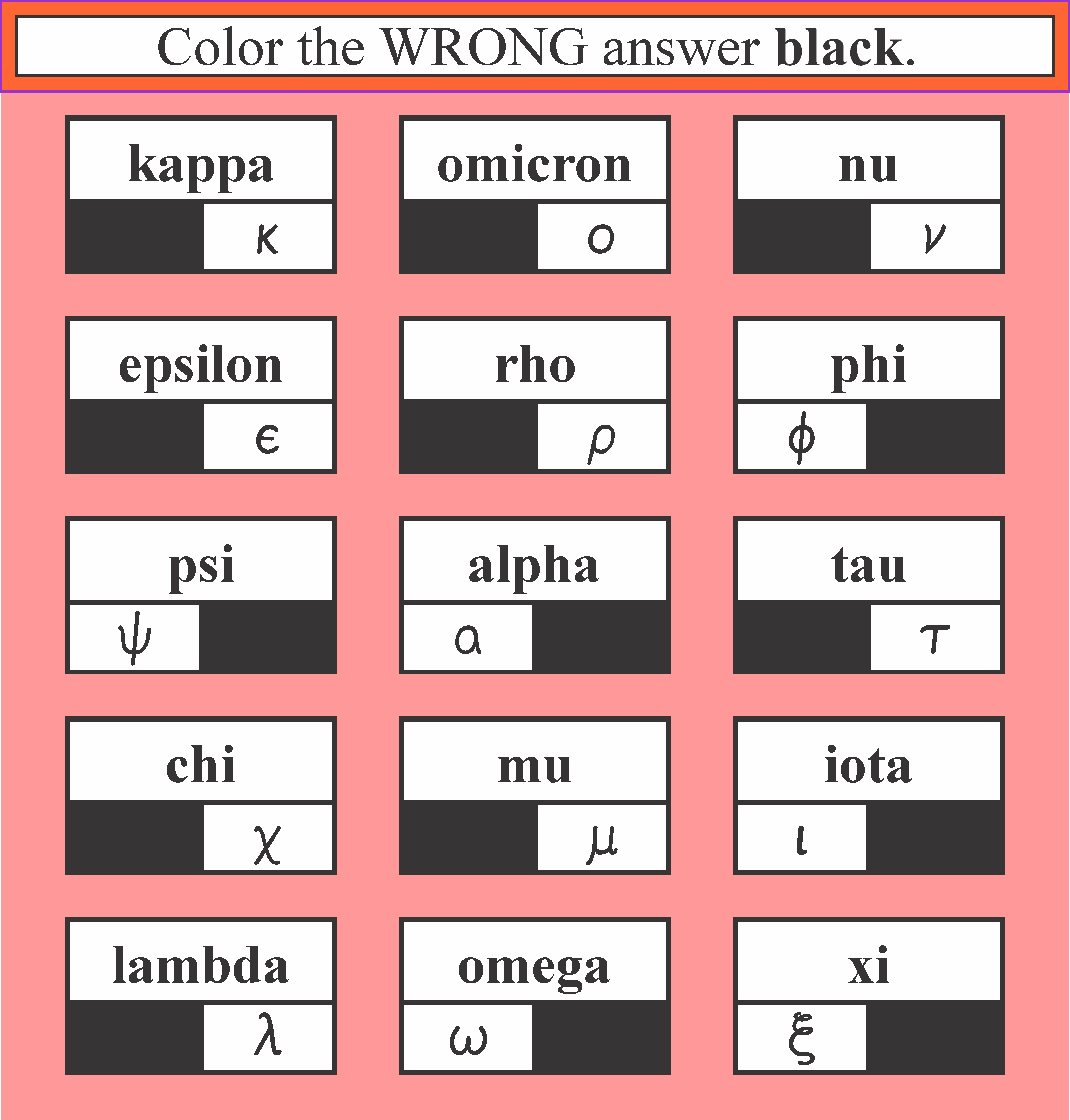 Greek 'n' Stuff's Greek Letter Practice Activity - Check Answer